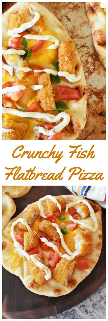 Crunchy Fish Flatbread Pizza with Tartar Sauce Drizzle