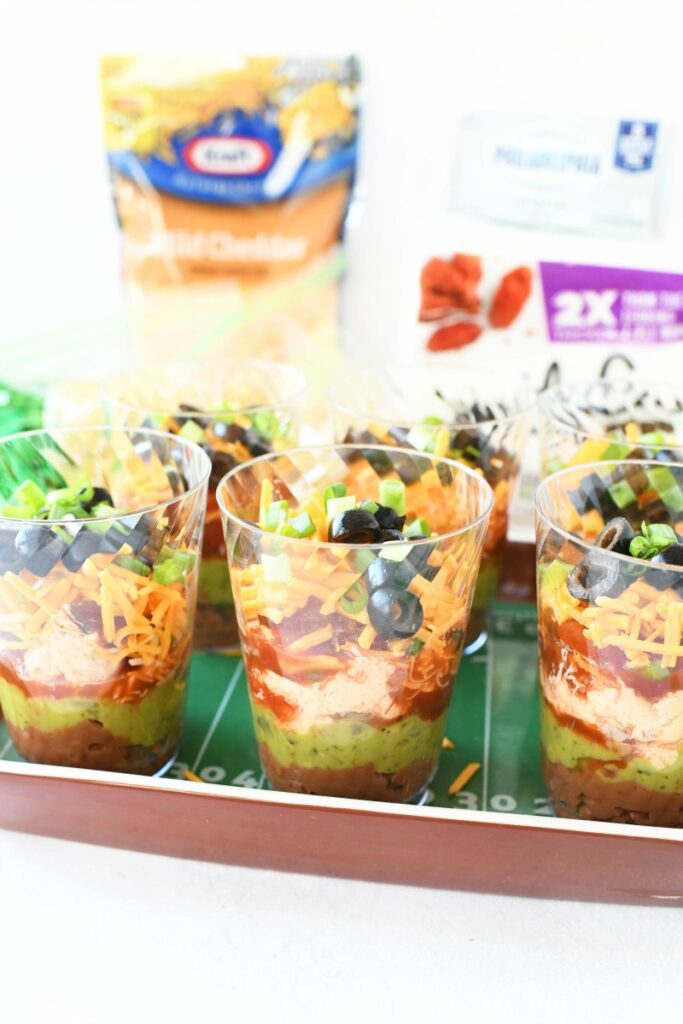 7-Layer Game Day Individual Dip Cups - Sizzling Eats