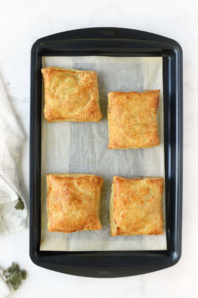 Easy Cheesy Beef, Onion, & Potato Puff Pastry Pockets - Sizzling Eats
