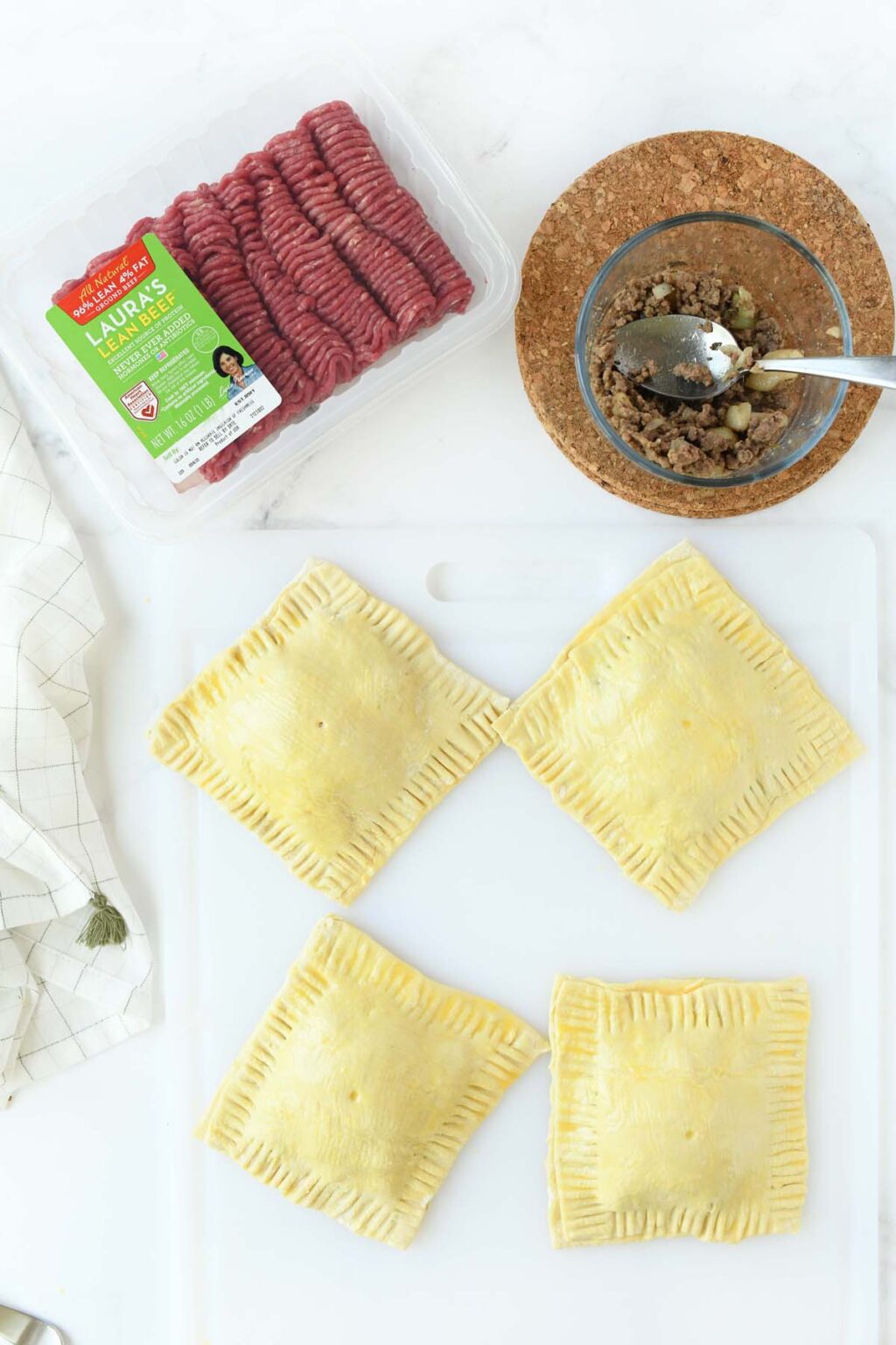 Easy Cheesy Beef, Onion, & Potato Puff Pastry Pockets - Sizzling Eats