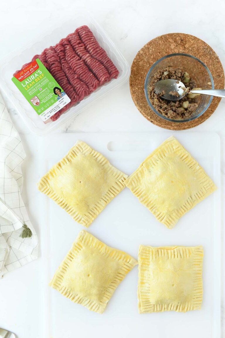 Easy Cheesy Beef, Onion, & Potato Puff Pastry Pockets - Sizzling Eats