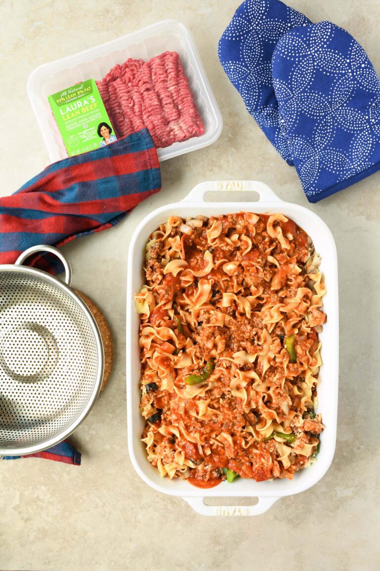 Ground Beef Pepperoni Pizza Casserole - Sizzling Eats