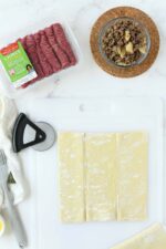 Easy Cheesy Beef, Onion, & Potato Puff Pastry Pockets - Sizzling Eats